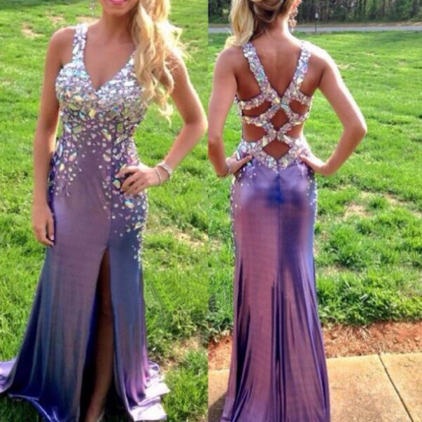 Backless Prom Dresses,grape Prom Dress,open Back Prom Gown,open Backs ...